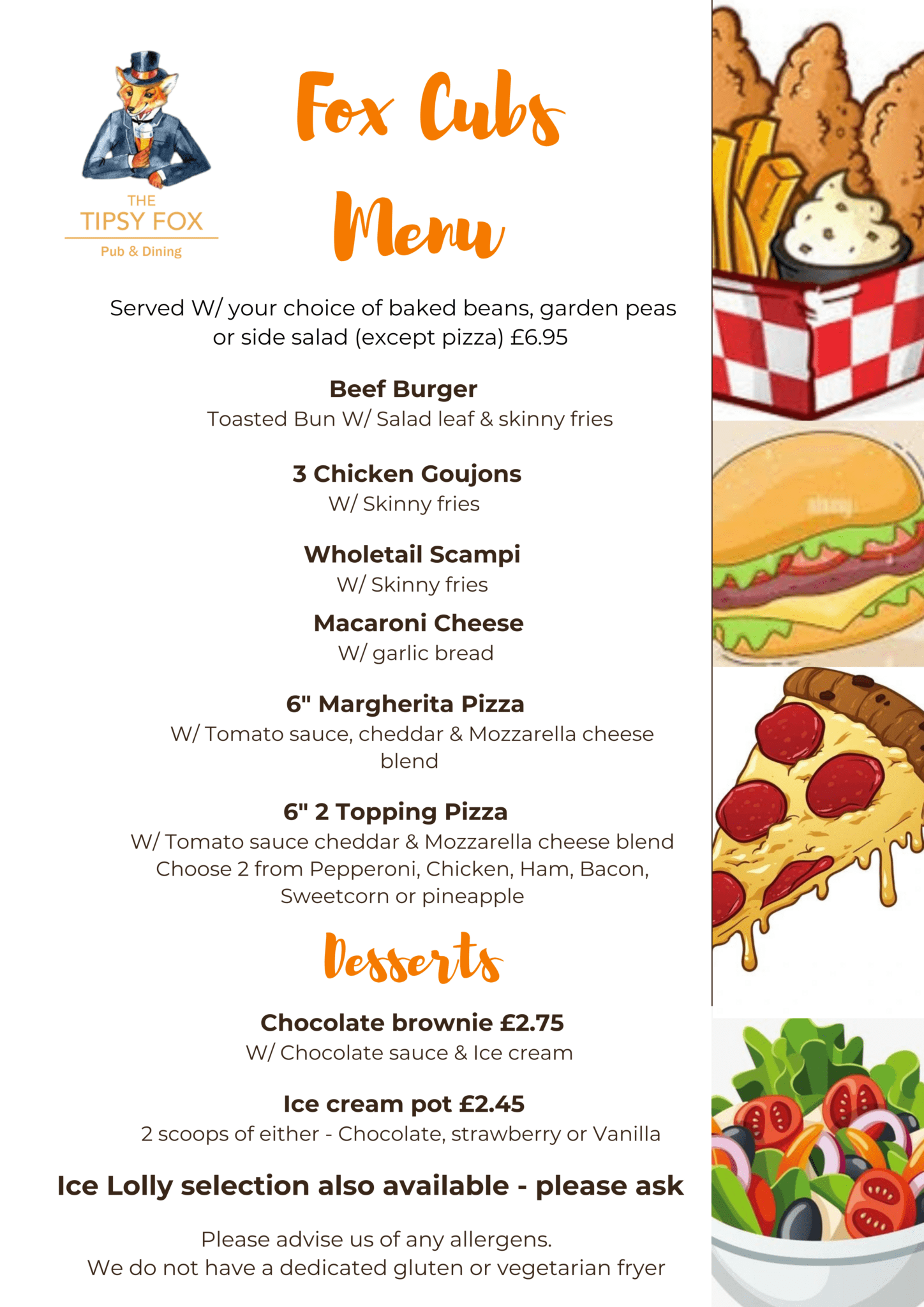 Menus | The Tipsy Fox