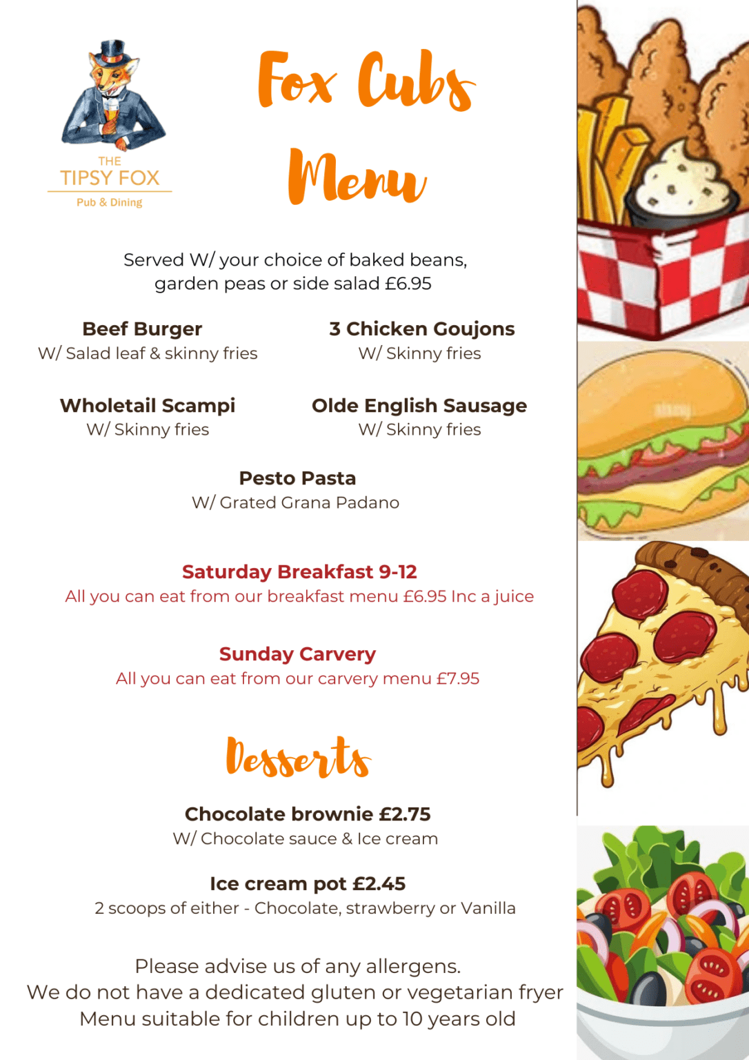 Menus | The Tipsy Fox